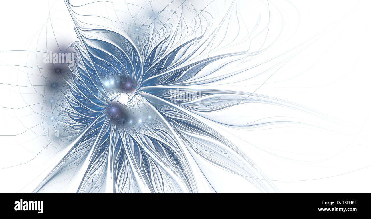Fabulous fractal pattern in blue. Digital fractal art. Smooth blue ...