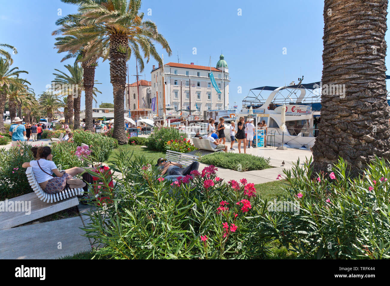 Riva Promenade, in front of Diocletian's Palace, Split, Croatia Stock ...