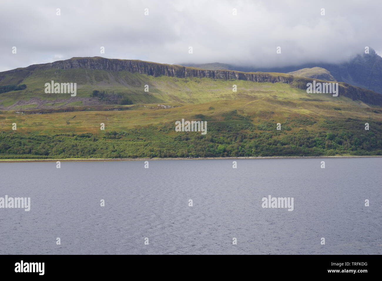 Basalt Lava Flow by the Black Cuillins, Mountain Ridge from Loch Slapin ...