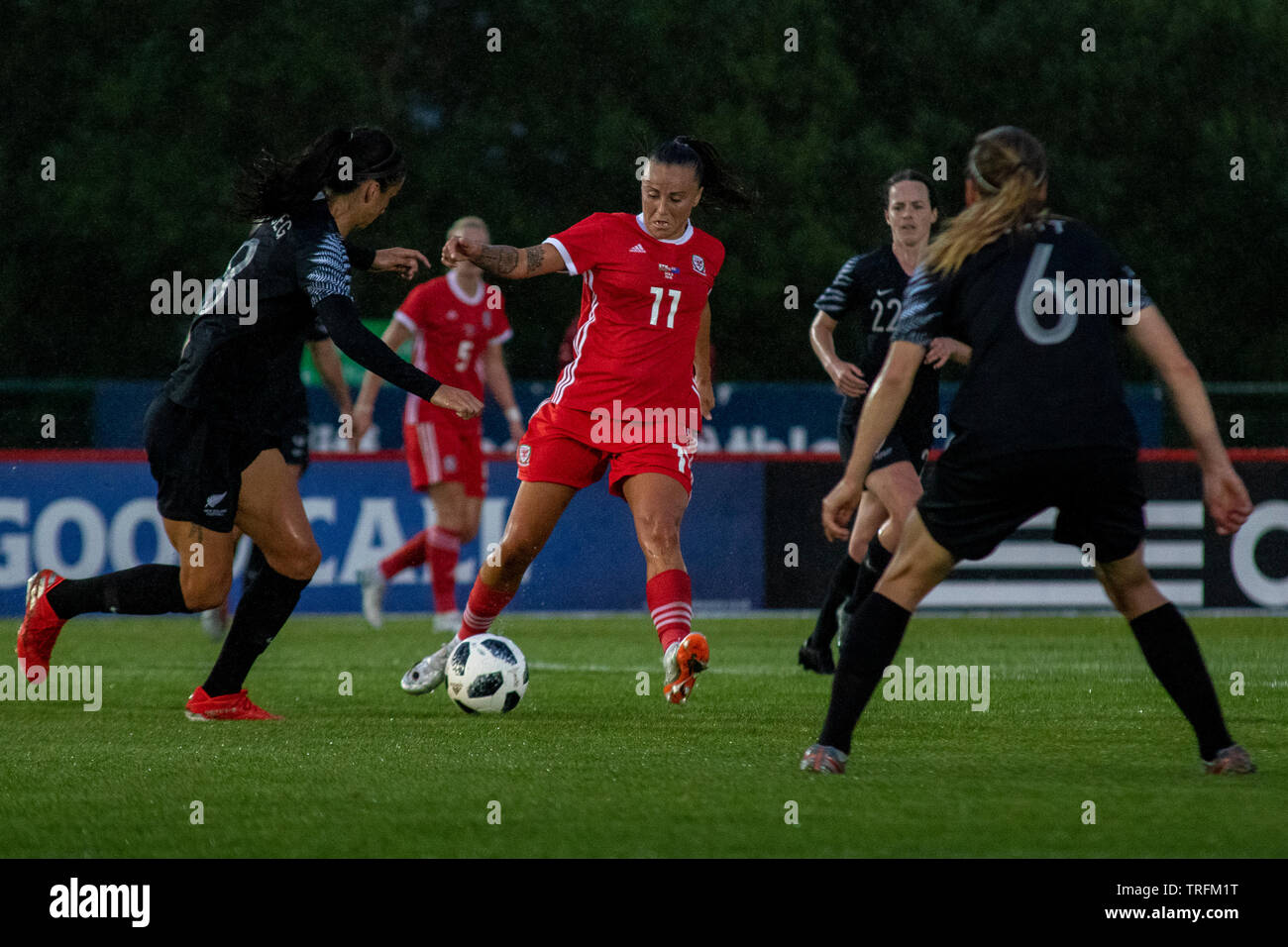 Natasha Harding of Wales in action against New Zealand. Wales Women v ...