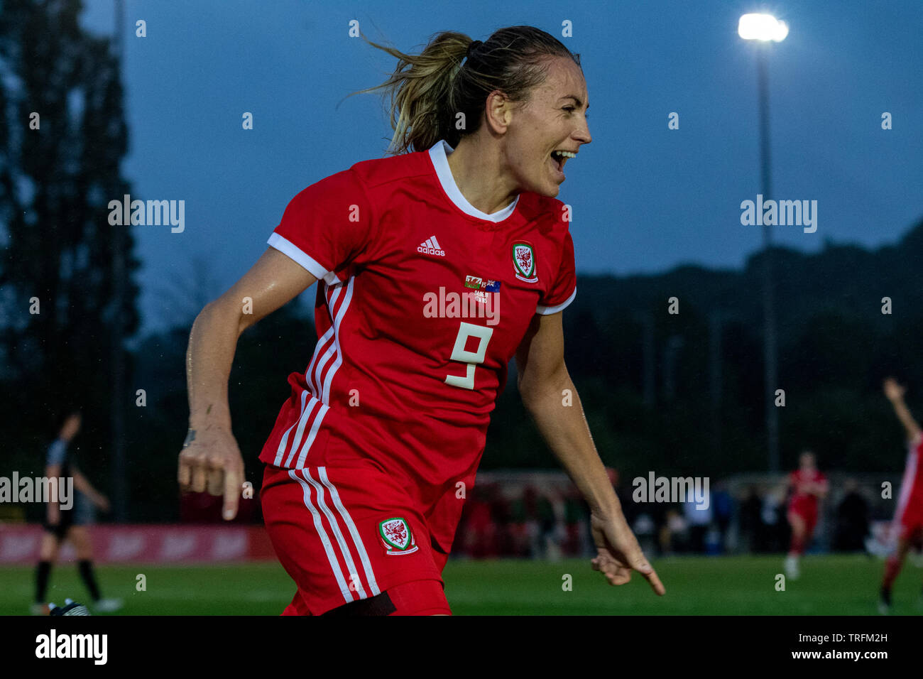 Kayleigh Green of Wales celebrates scoring the winning goal. Wales ...