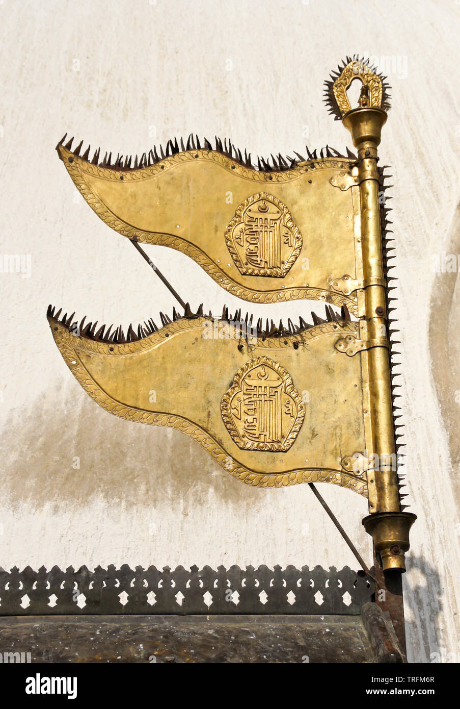 Golden banner at Swayambhunath Buddhist temple, Kathmandu, Kathmandu ...