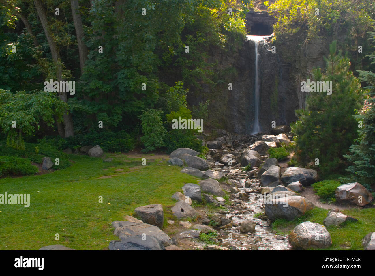 Waterfall, Bayfront Park, Petoskey, Michigan Stock Photo - Alamy
