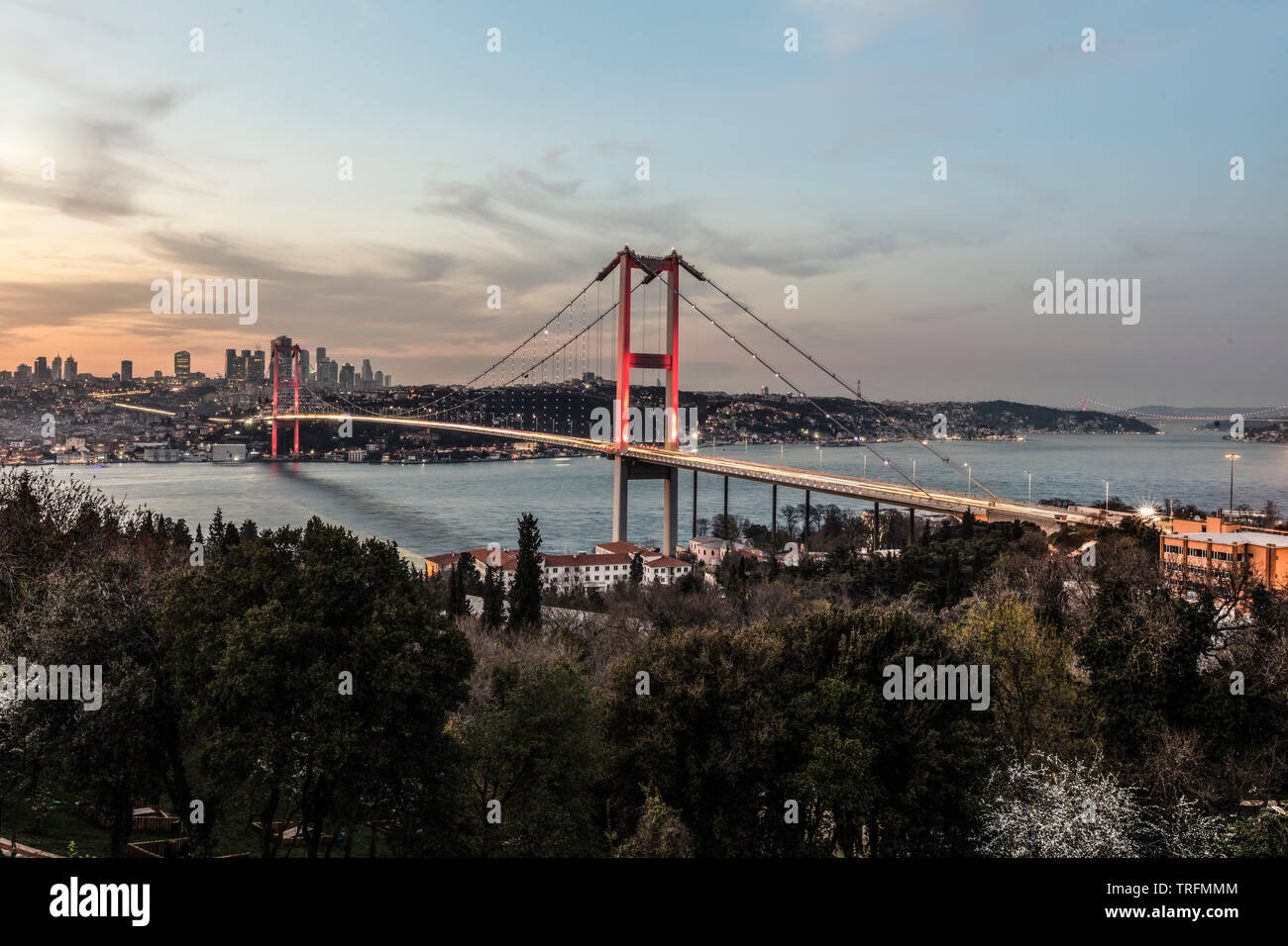 Bosphorus bridge in Istanbul Turkey - connecting Asia and Europe Stock ...