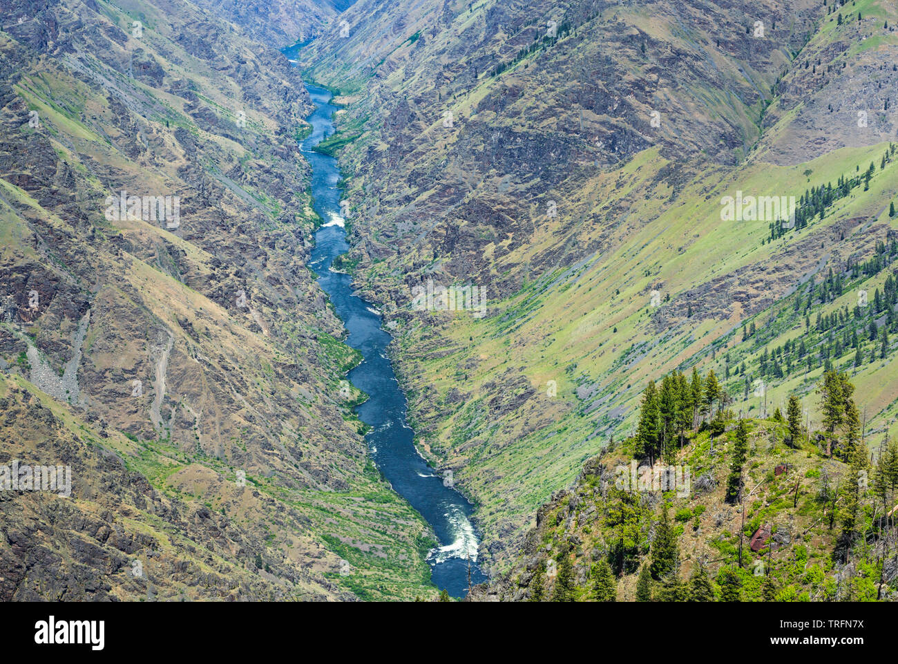 snake river in hells canyon viewed from barton heights along the oregon ...
