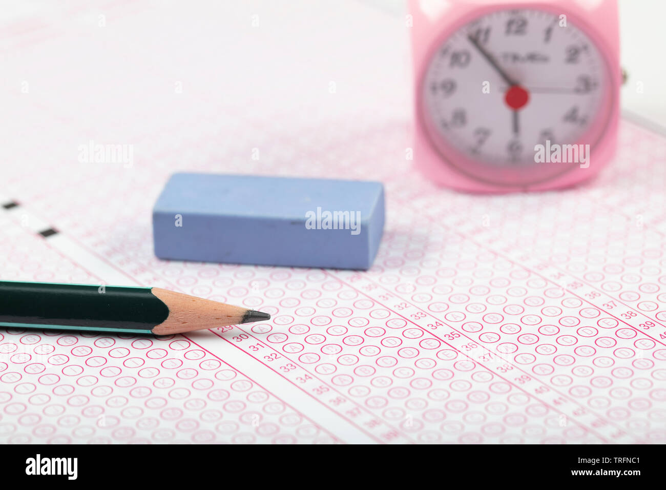 School Students hands taking exams, writing examination holding pencil ...