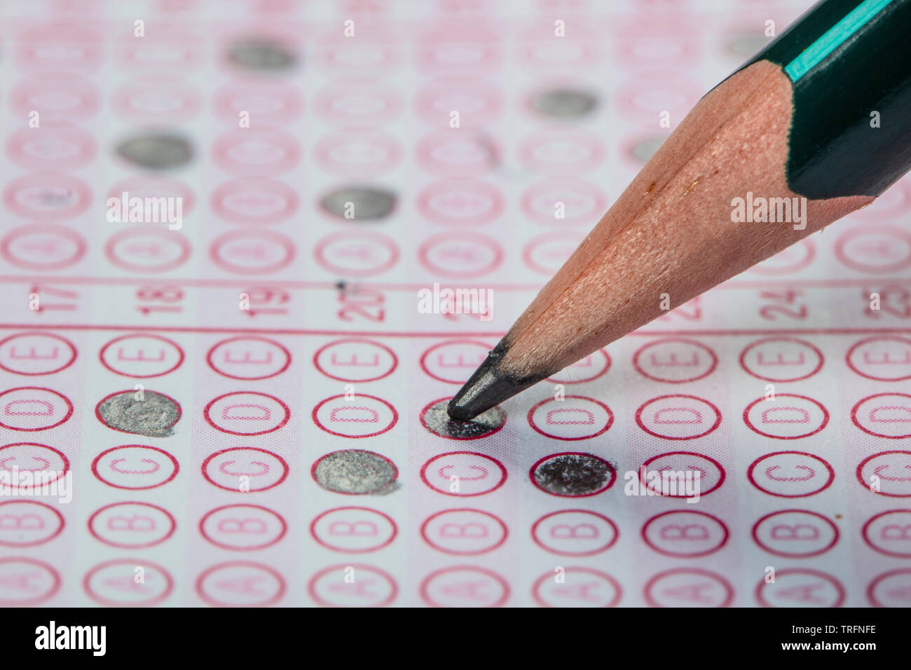School Students hands taking exams, writing examination holding pencil ...
