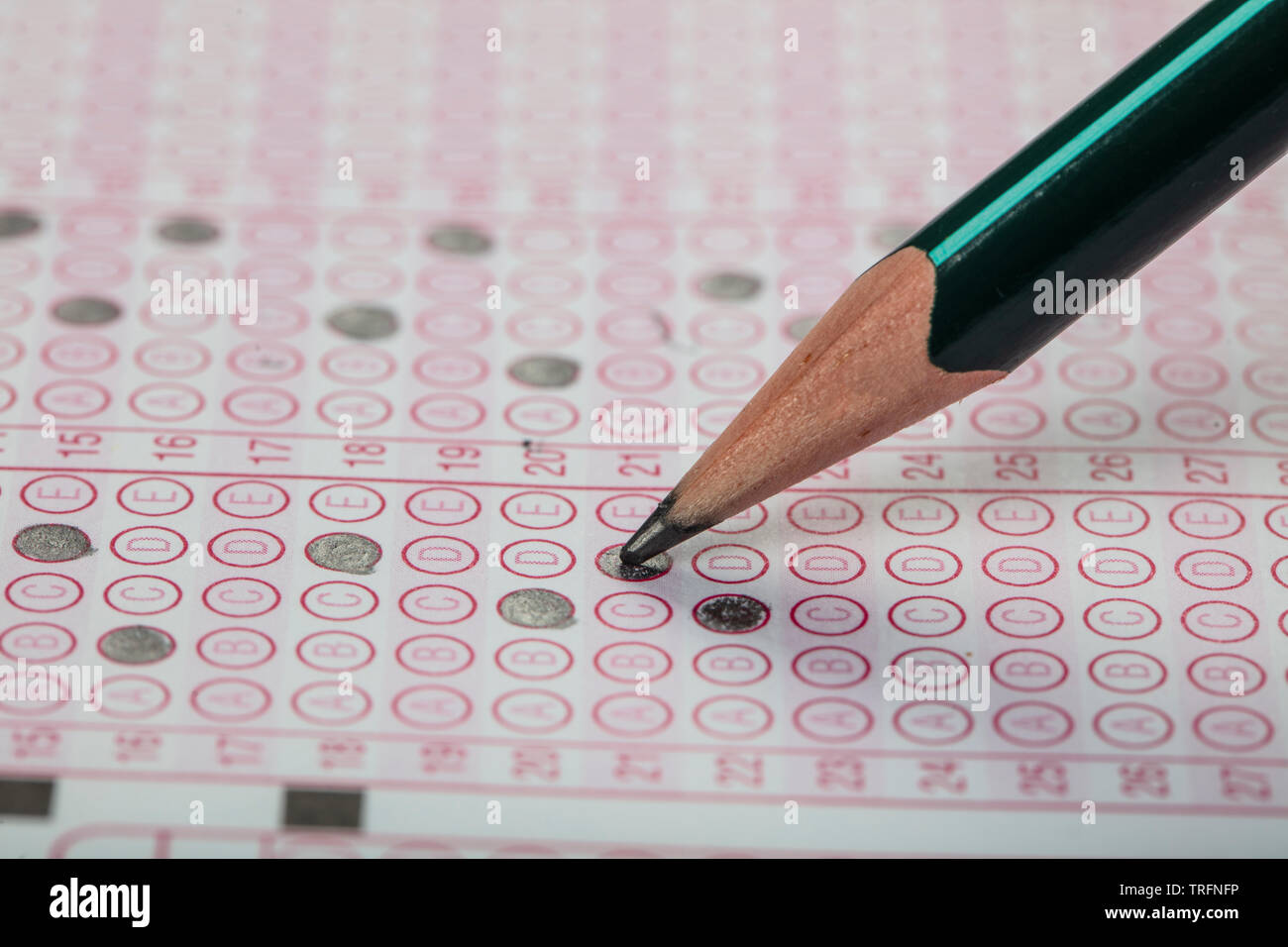 School Students hands taking exams, writing examination holding pencil ...