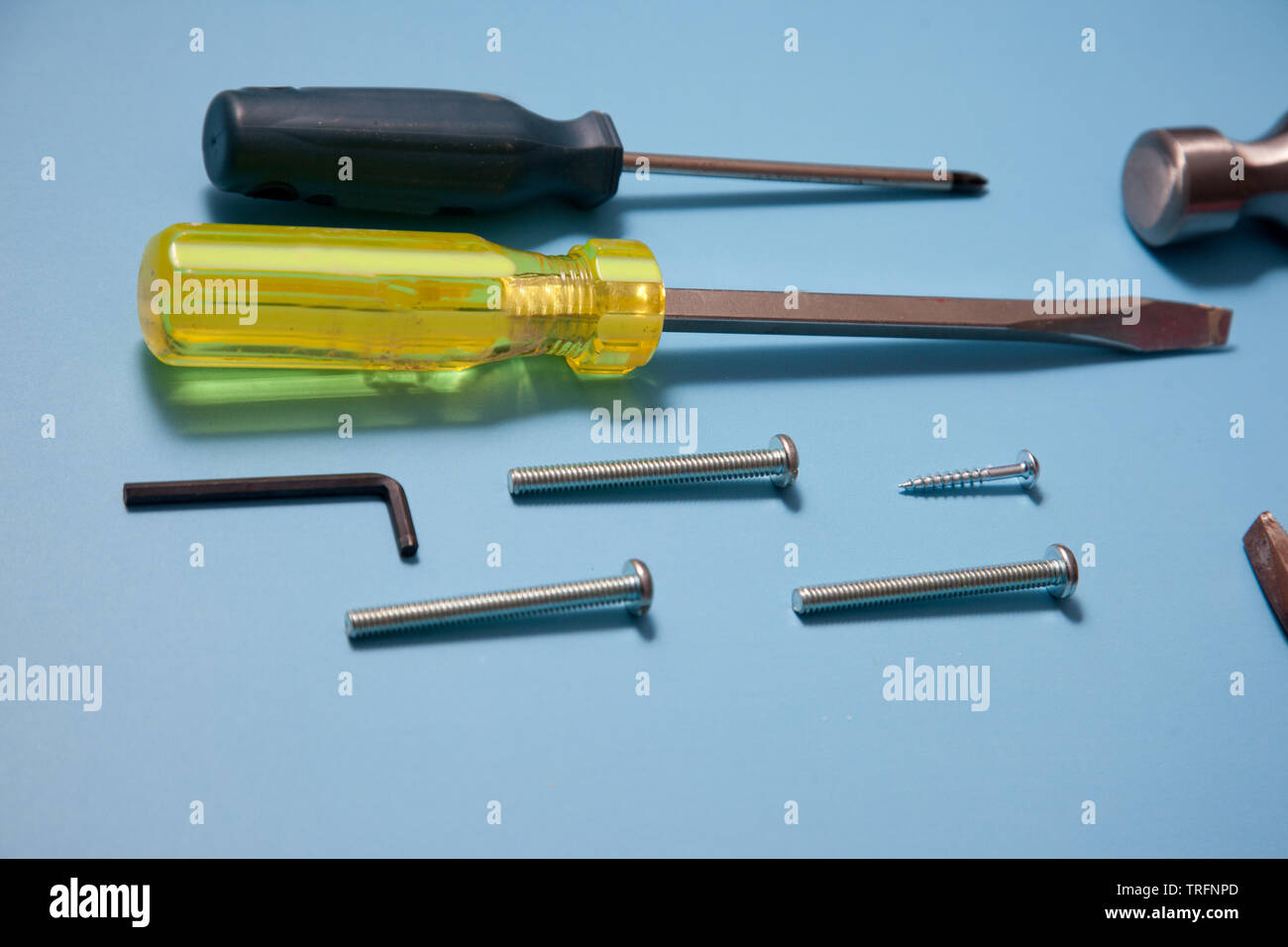 Tools laid flat ready to do a fixing job Stock Photo - Alamy