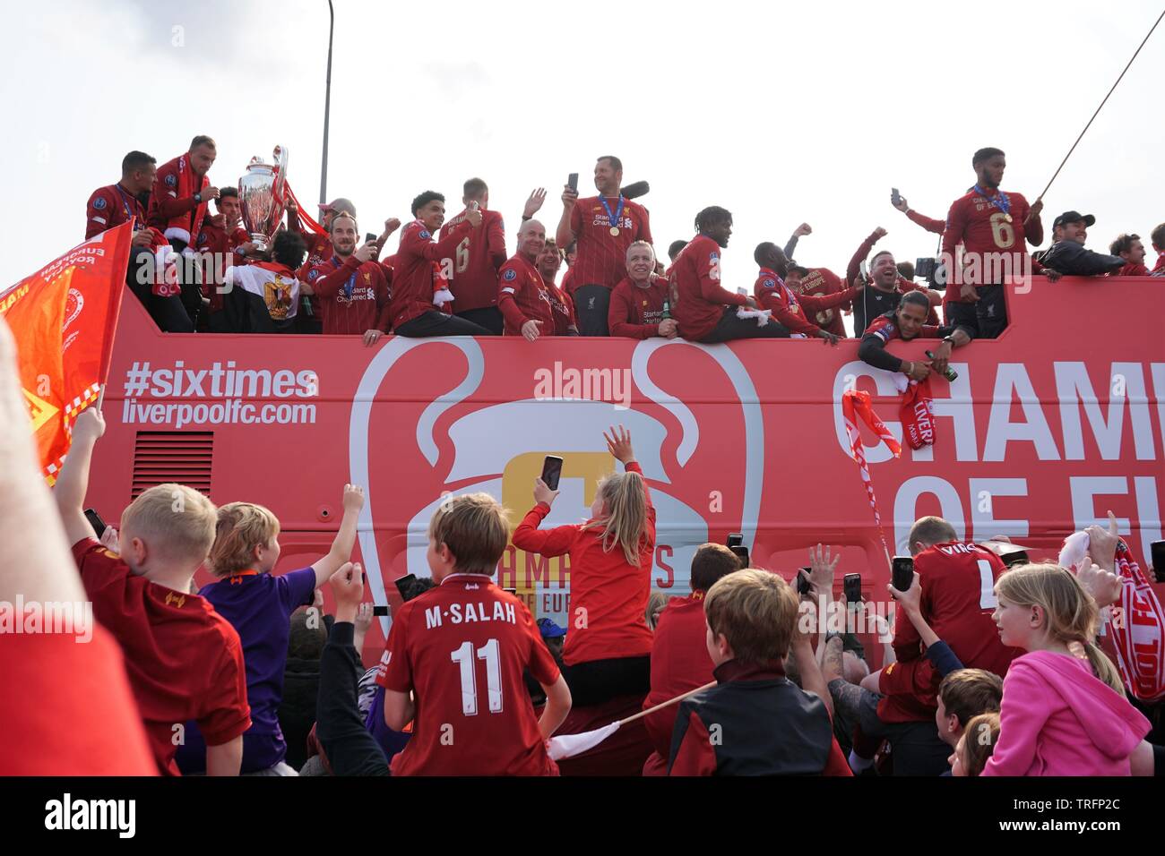Fans Waiting For Liverpool FC's Victory Parade In Old Swan, Liverpool ...