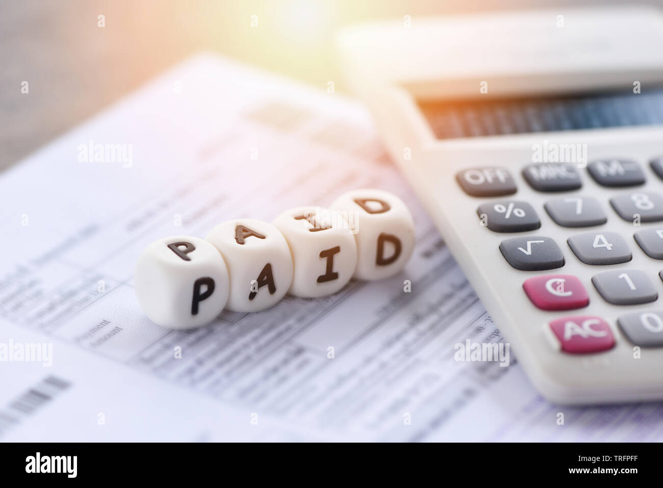 Paid stamp on invoice hi-res stock photography and images - Alamy