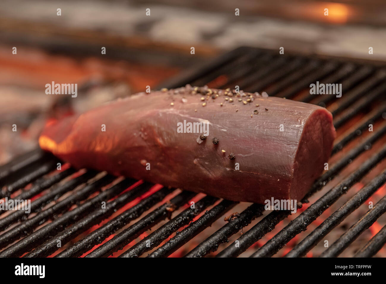 Charcoal Grill Beef Steak Stock Photo - Alamy