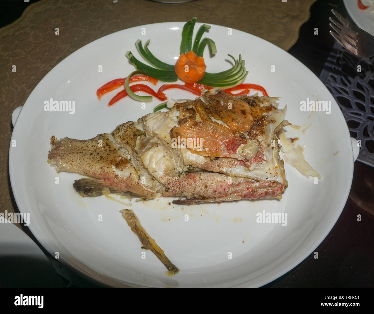 Fish dinner in the Dominican Republic Stock Photo - Alamy