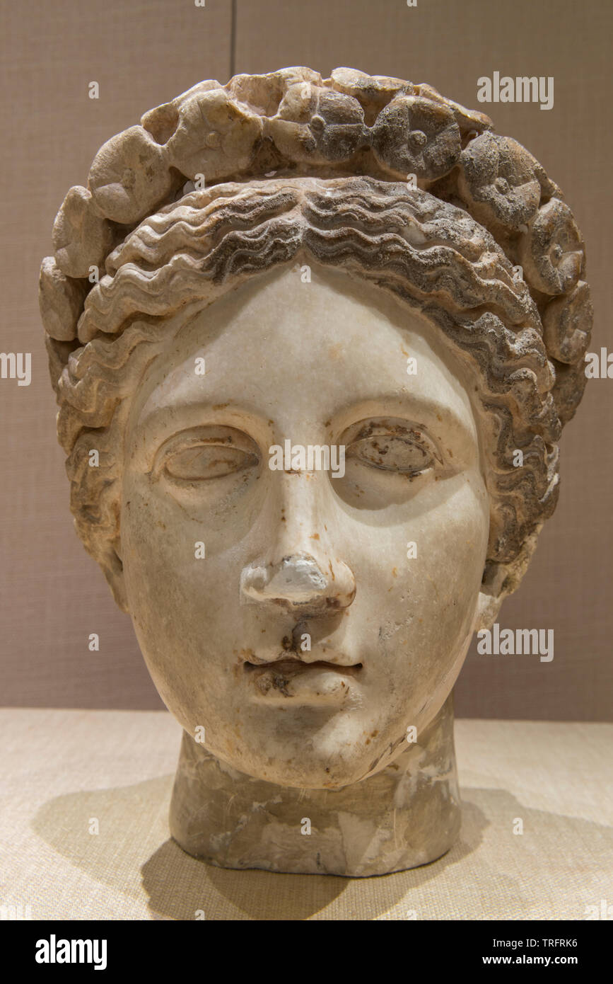 Marble Head. 2nd-1st Century BC Jordan Archeological Museum Stock Photo ...