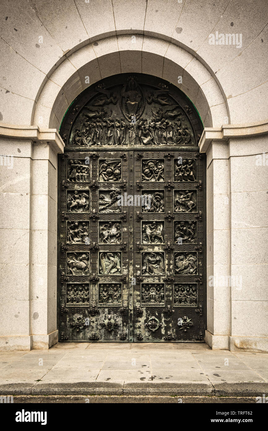 Entrance from Benedictine Abbey to Francisco Franco's mausoleum near ...