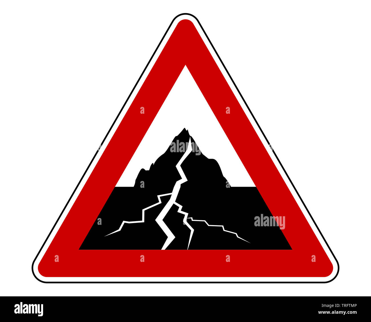 Traffic sign with earthquake Stock Photo - Alamy