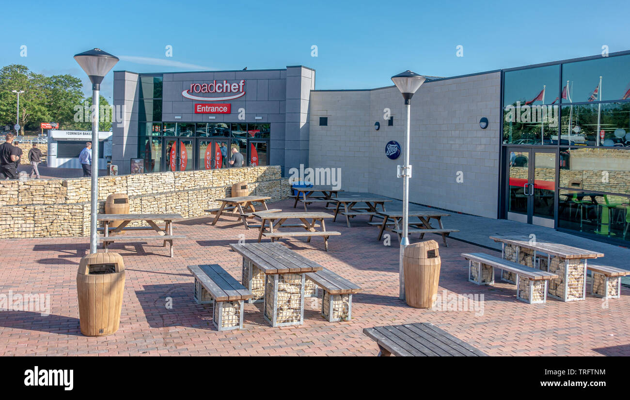 The Strensham motorway service station on the southbound M5 motorway in ...