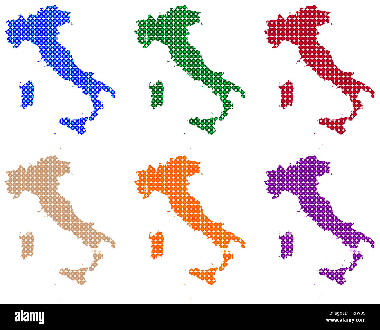 Maps of Italy in circles Stock Photo - Alamy
