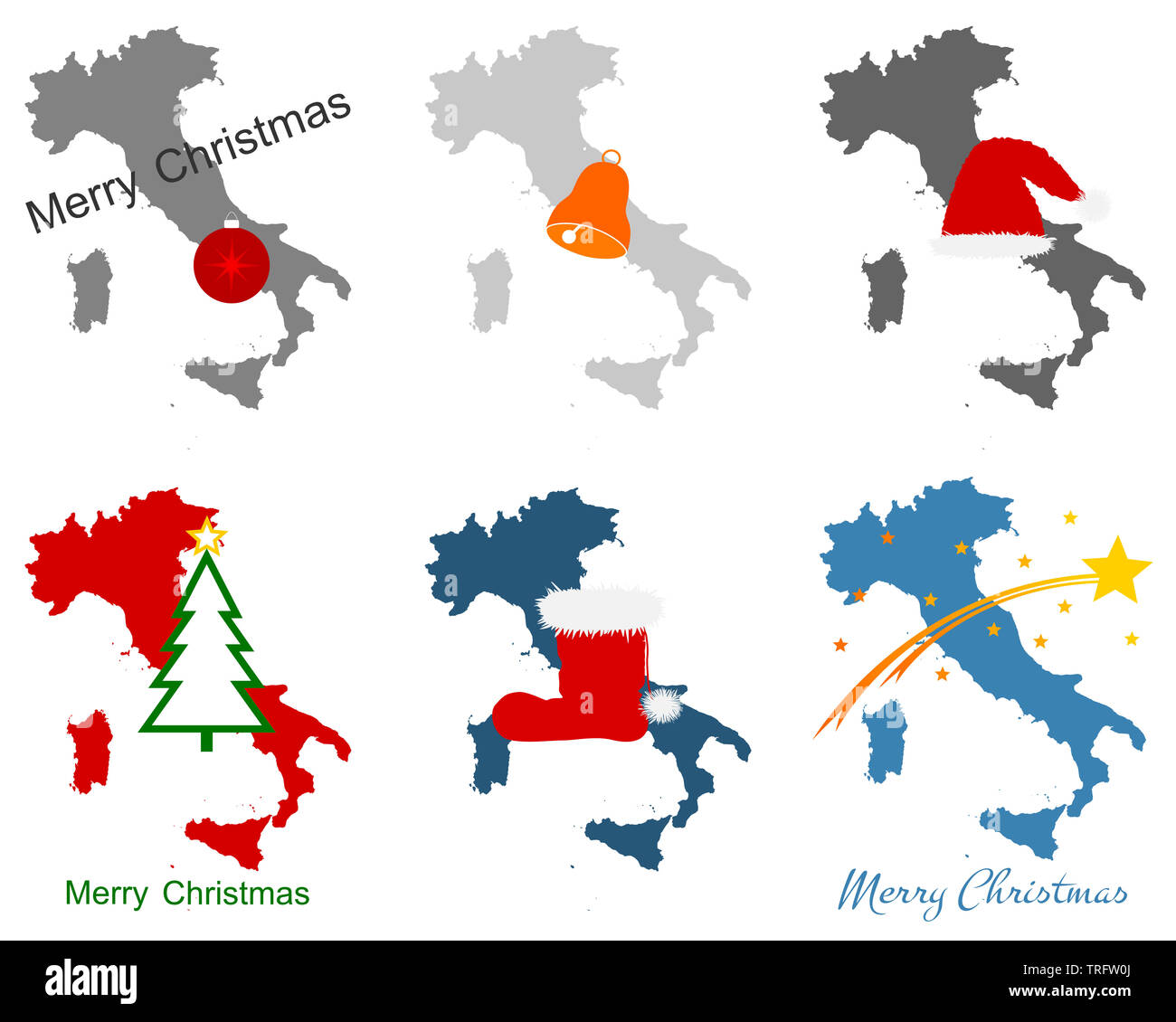 Merry christmas map italy hi-res stock photography and images - Alamy