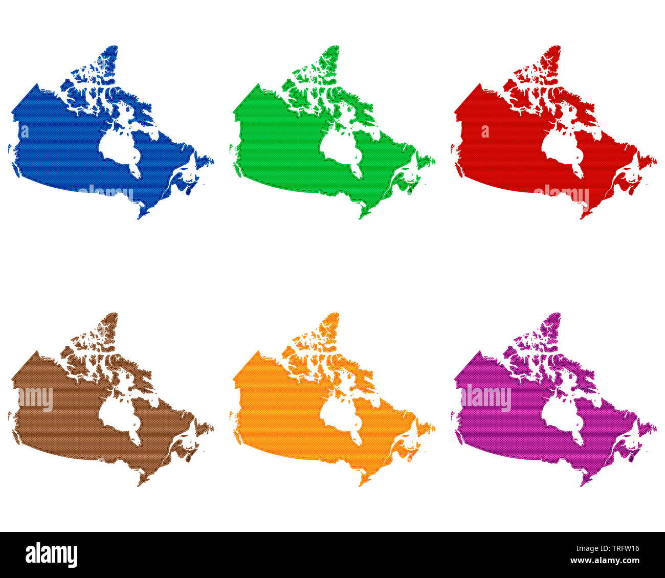 Maps of Canada on cloth with stitches Stock Photo - Alamy