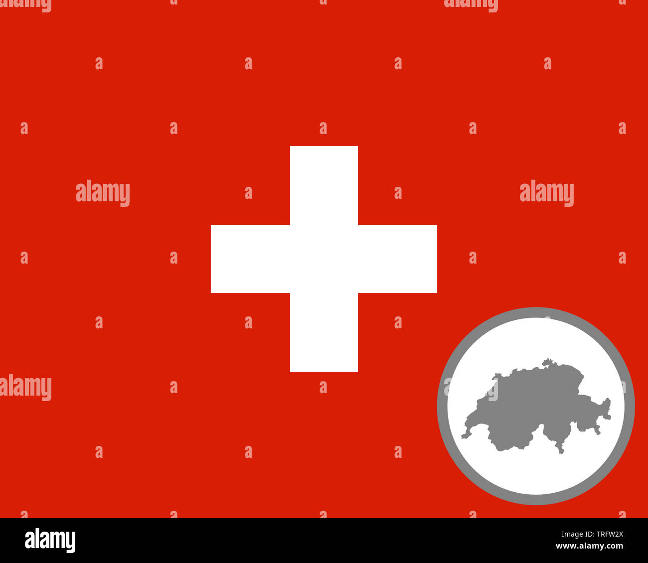 Flag of Switzerland and map Stock Photo - Alamy