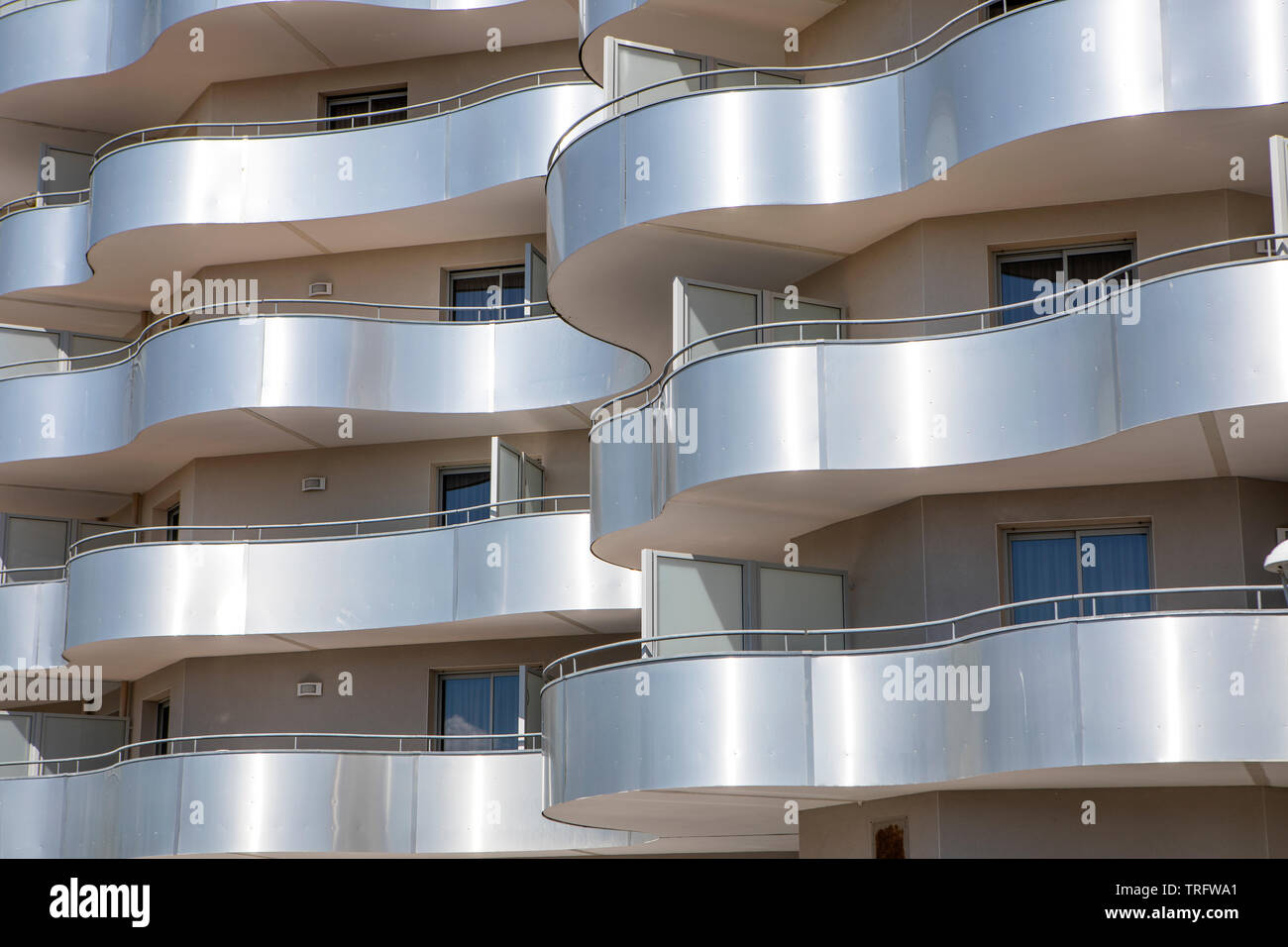 Curved balconies of apartments hi-res stock photography and images - Alamy