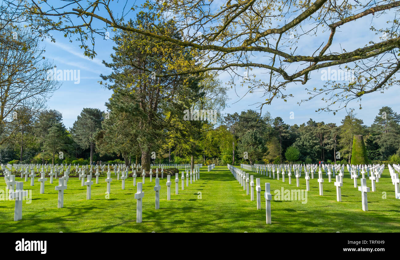 Colleville sur Mer,France - May 6, 2019: Normandy American Cemetery and ...