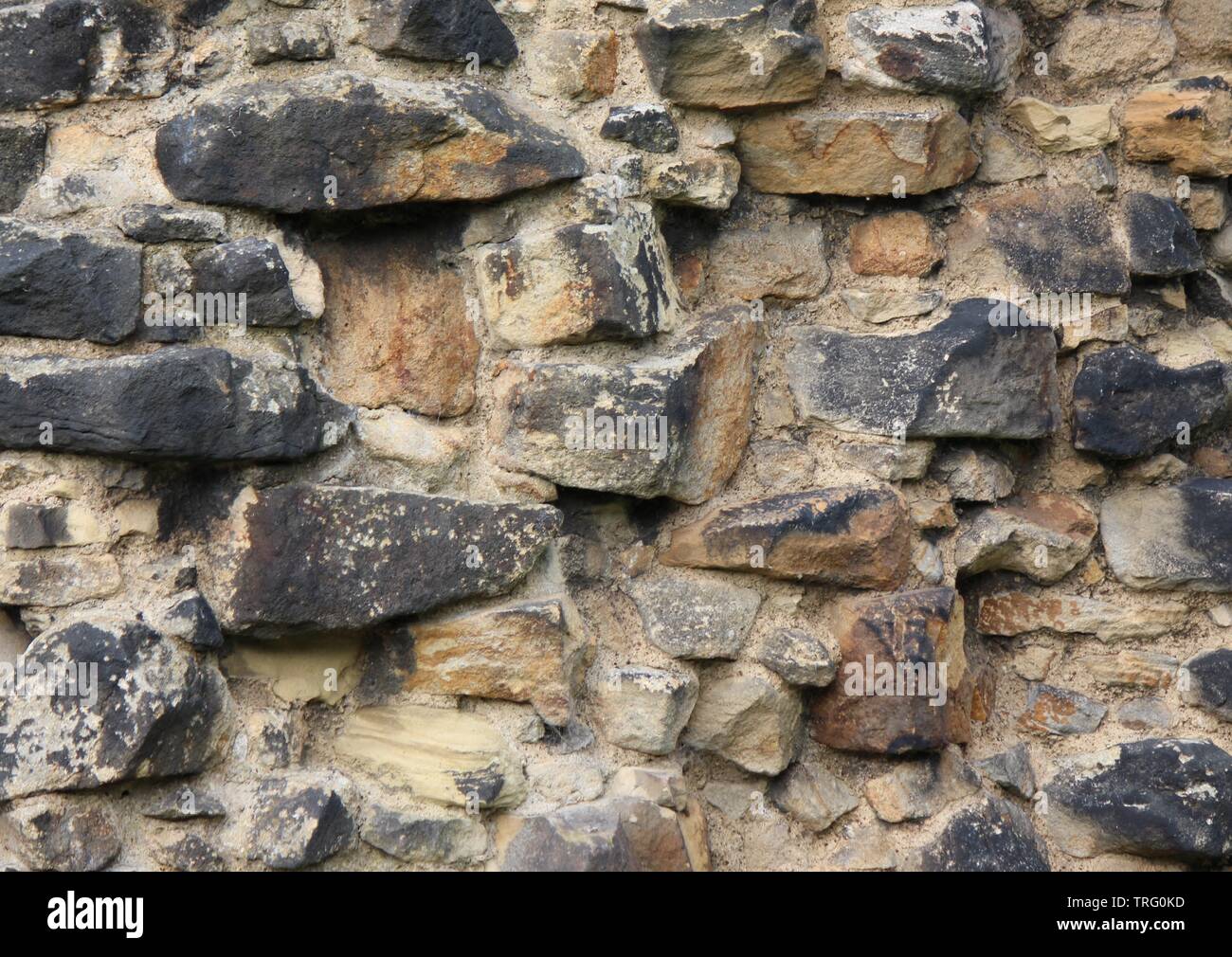 stone wall Kirkstall abbey leeds Stock Photo - Alamy