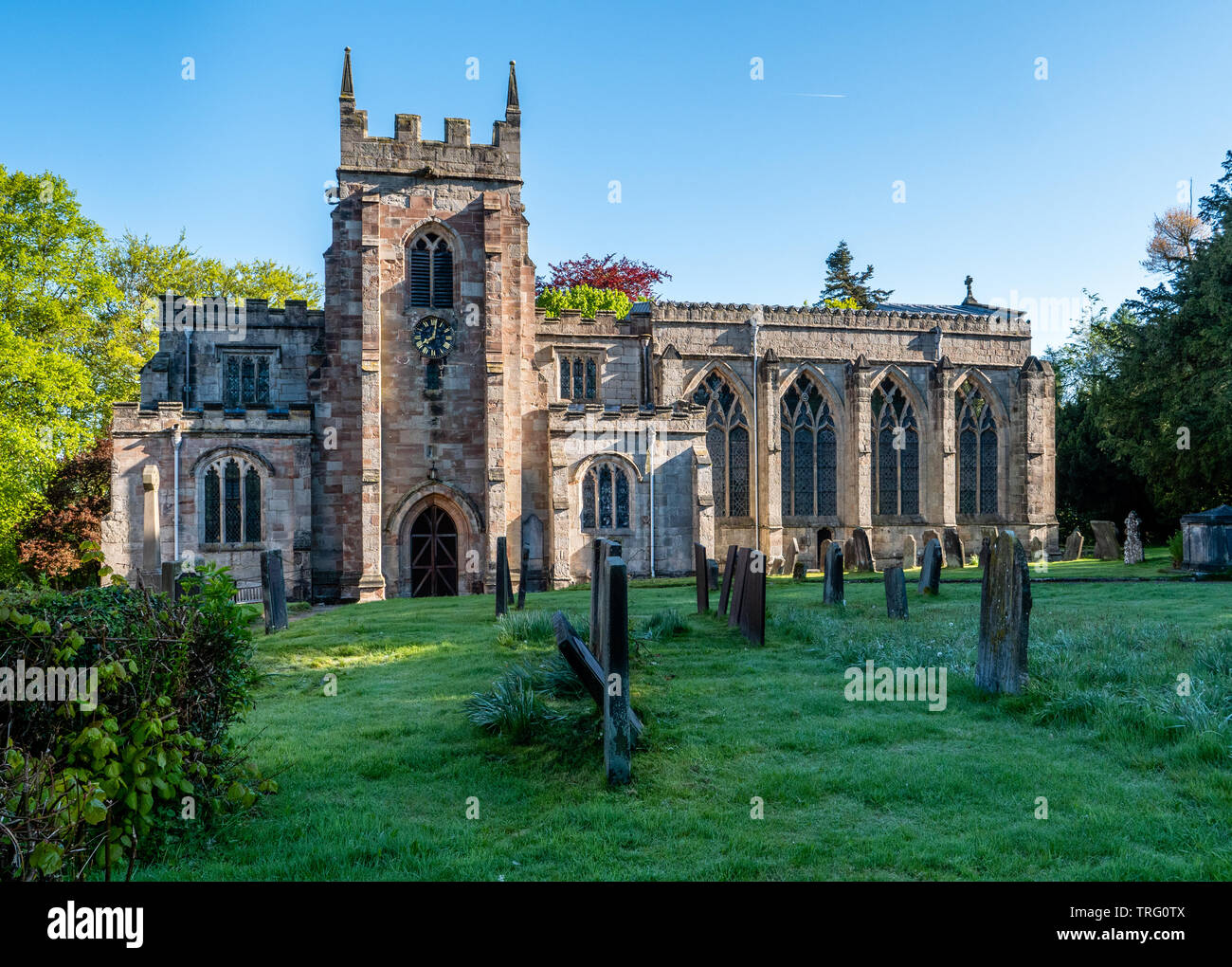 Church of St Mary and St Barlok at Norbury in Derbyshire UK Stock Photo ...