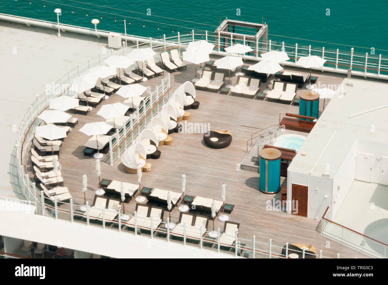 Deck of a Cruise Ship Stock Photo - Alamy