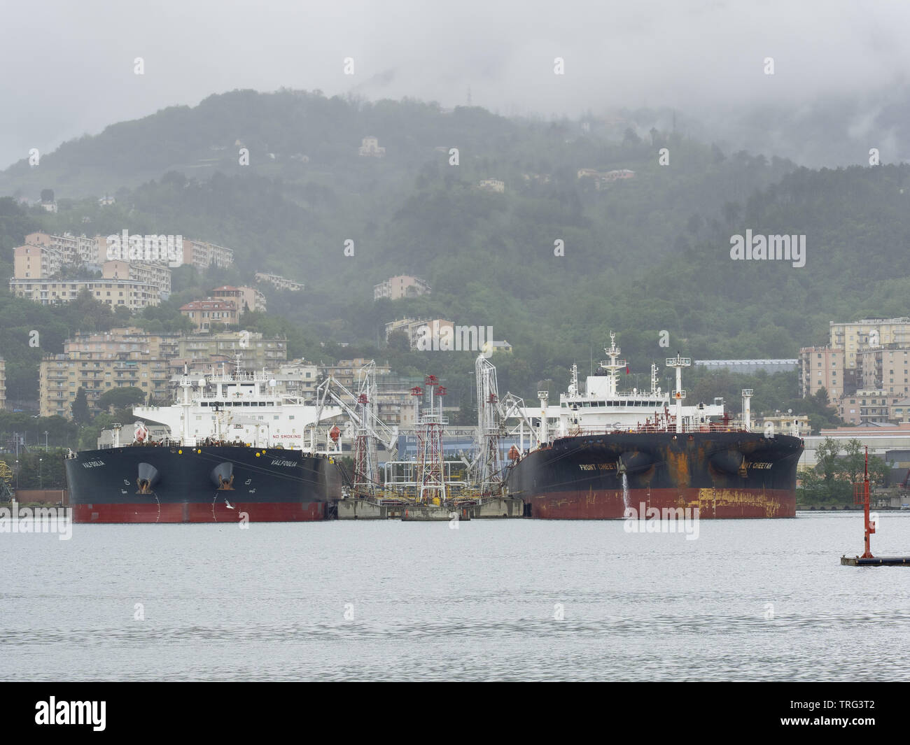 Genoa Sea Tanker Video: Cargo Ship Lists Against Pier In Genoa