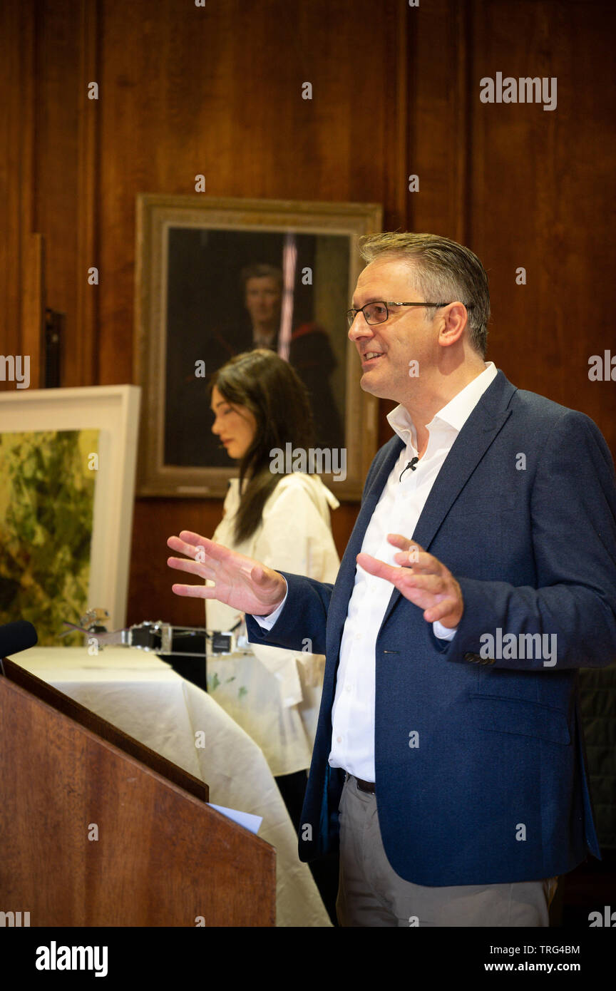 Oxford, UK. 5th June, 2019. The world's first robotic artist is ...