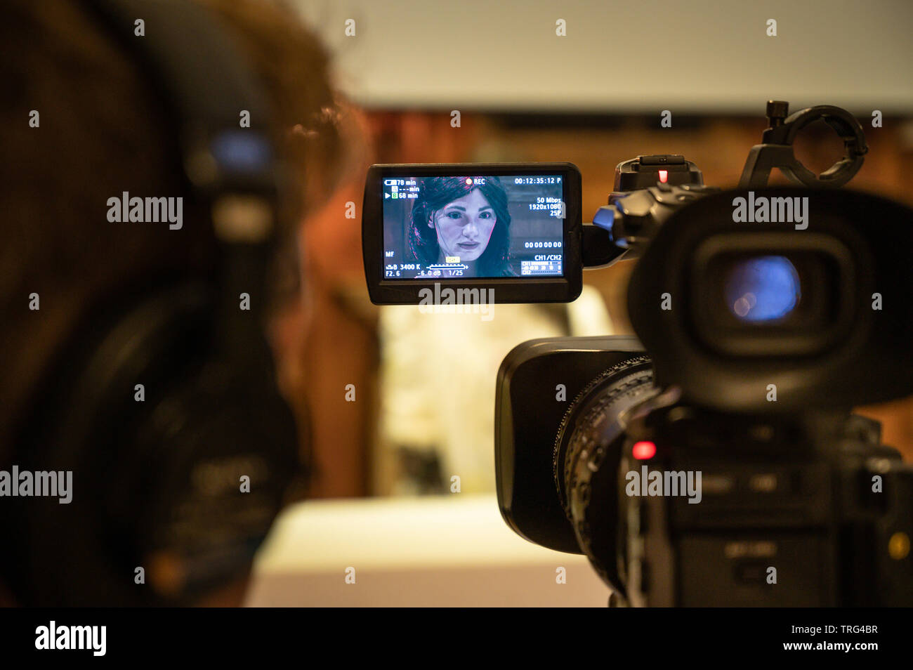 Oxford, UK. 5th June, 2019. The world's first robotic artist is ...