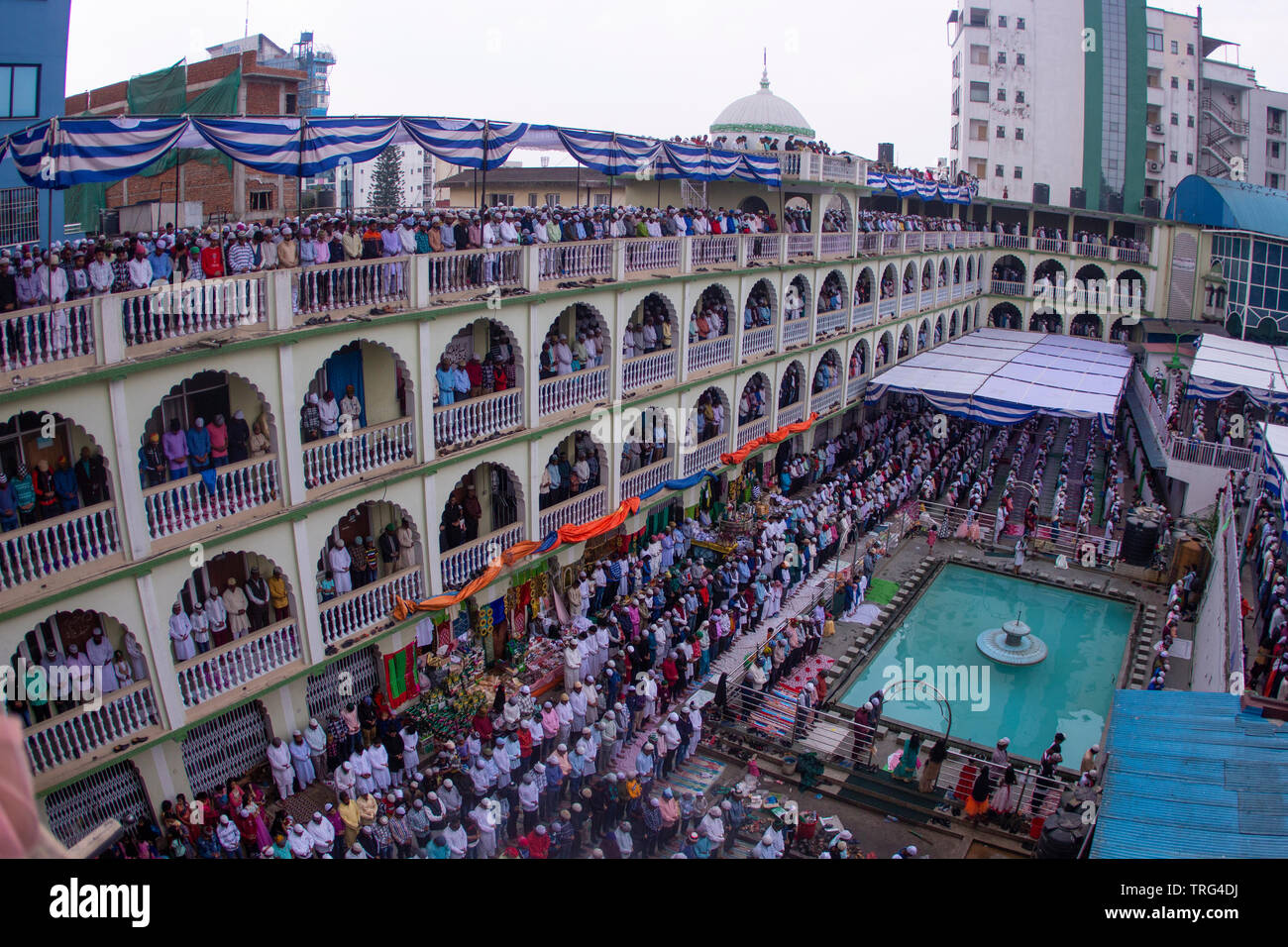 athmandu, Nepal, 05 June, 2019. Muslims pray during Eid al-Fitr, the ...