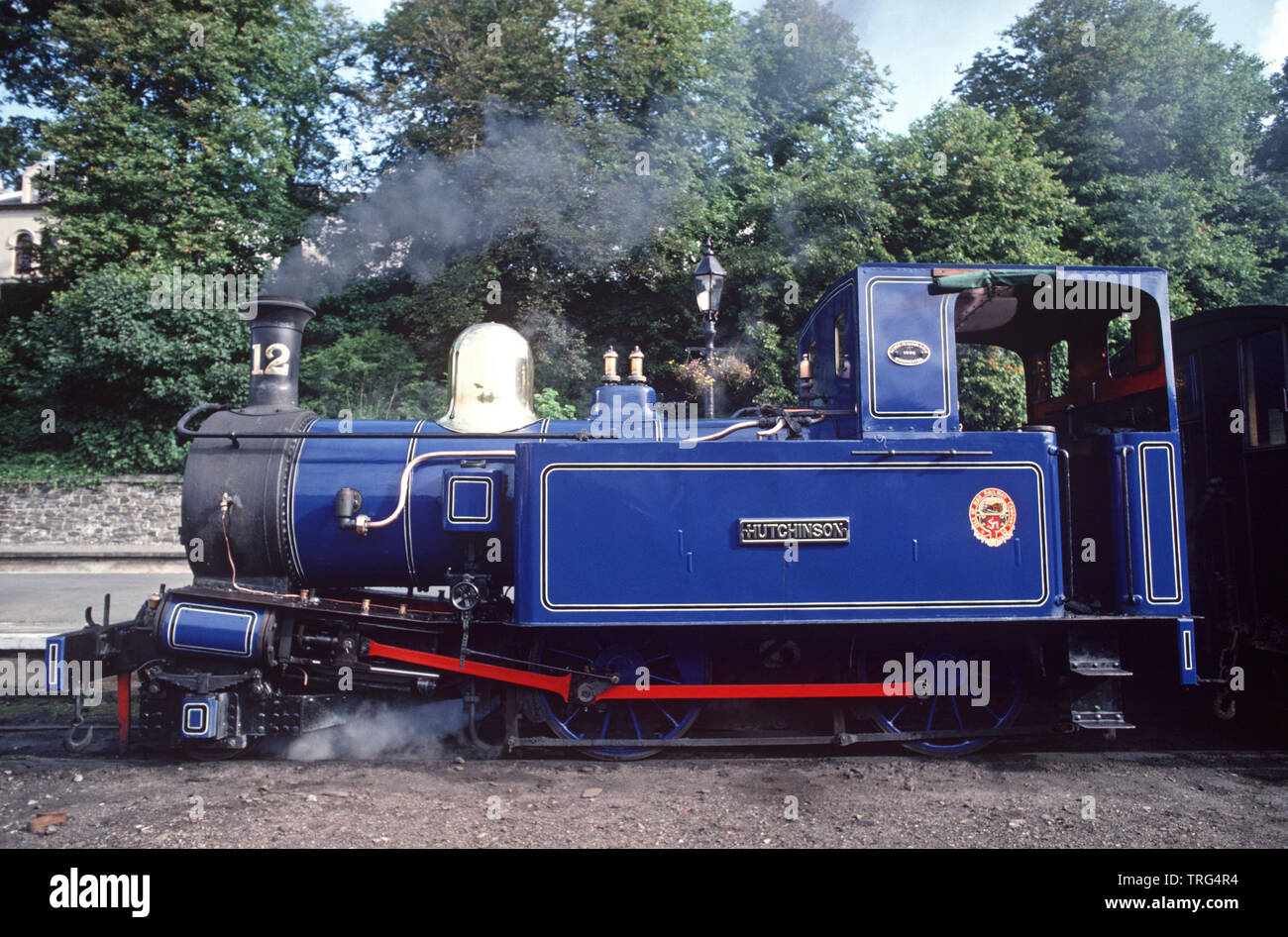 Steam locomotive at Douglas Railway station on the Isle of Man Railway ...