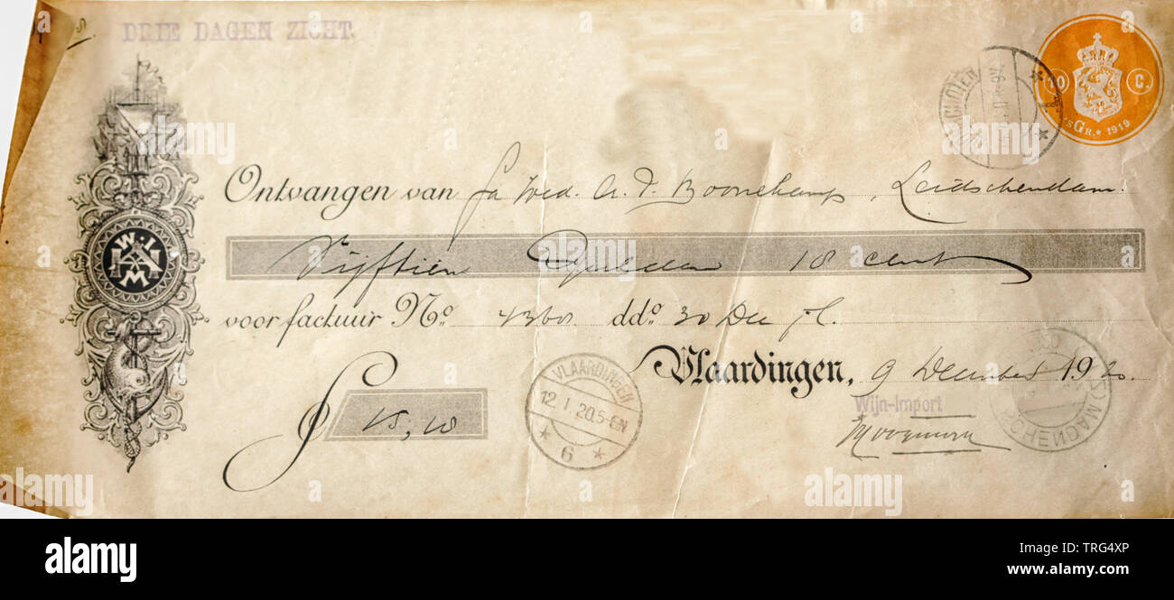 Old cheque hi-res stock photography and images - Alamy