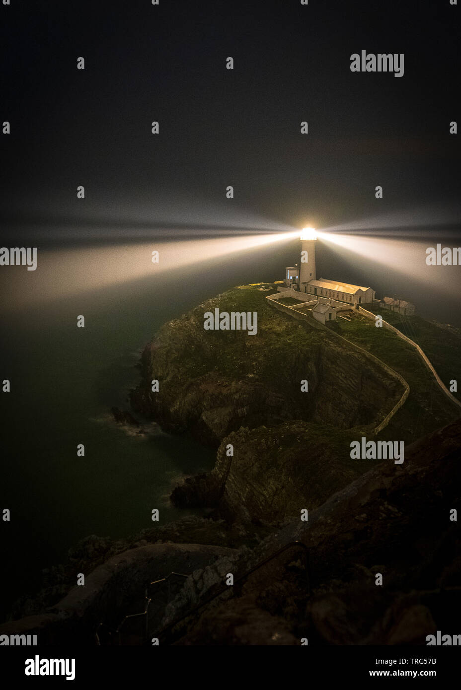 South Stack Lighthouse at night Stock Photo - Alamy
