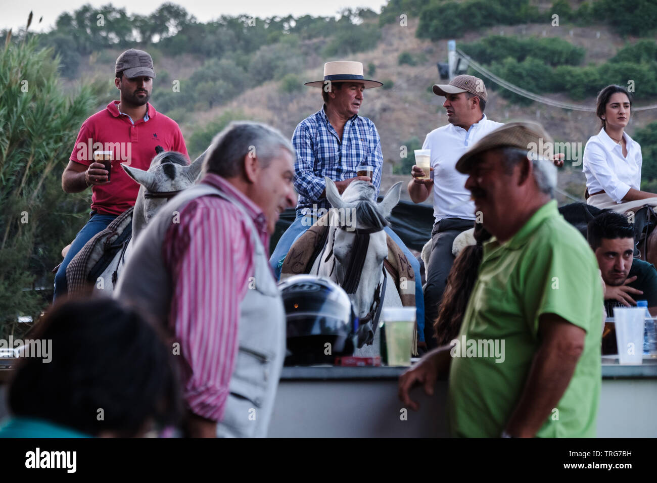 Traditional horse ribbon racing at the Benamargosa Romeria ...