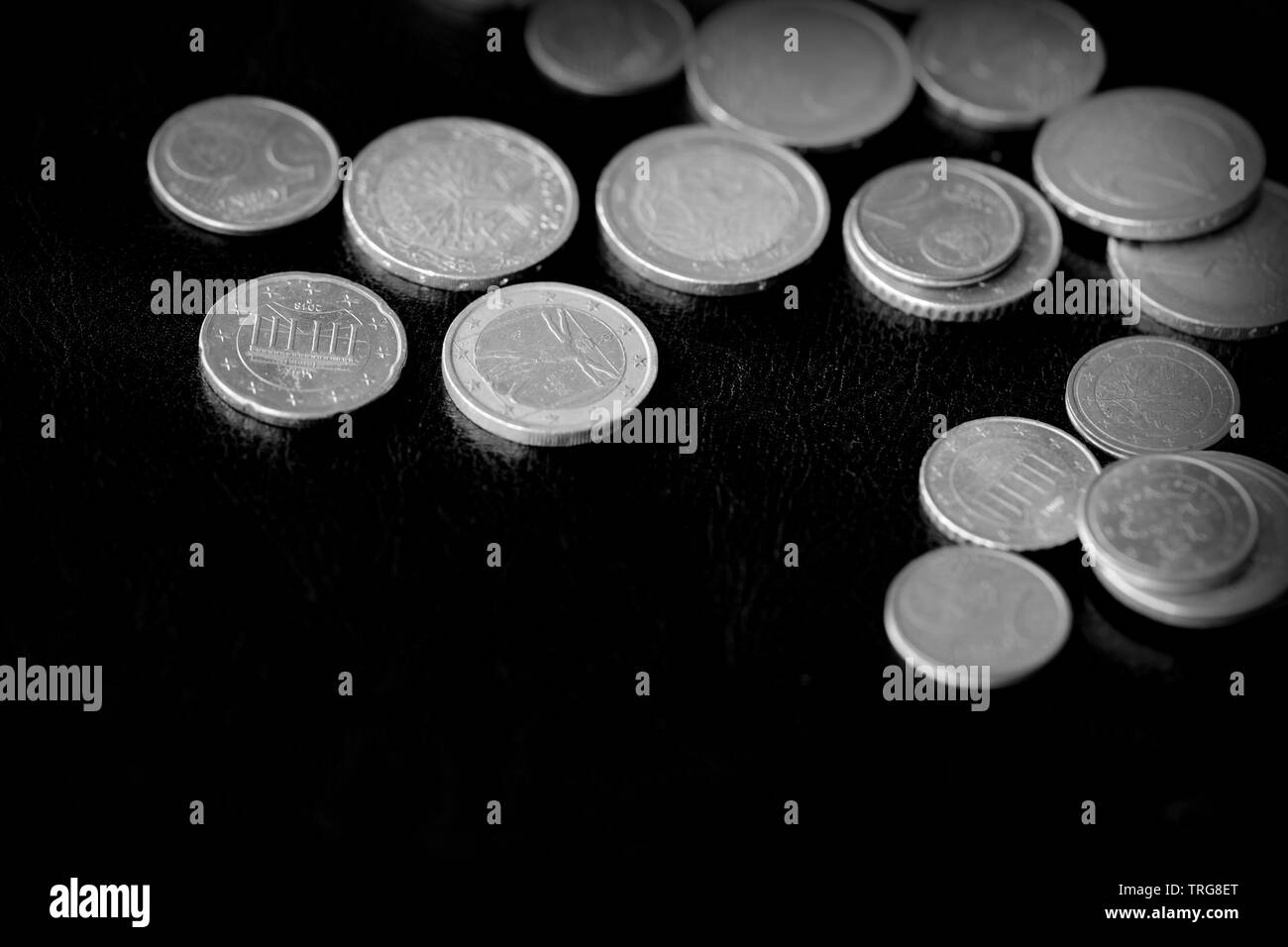 Euro coin Black and White Stock Photos & Images - Alamy