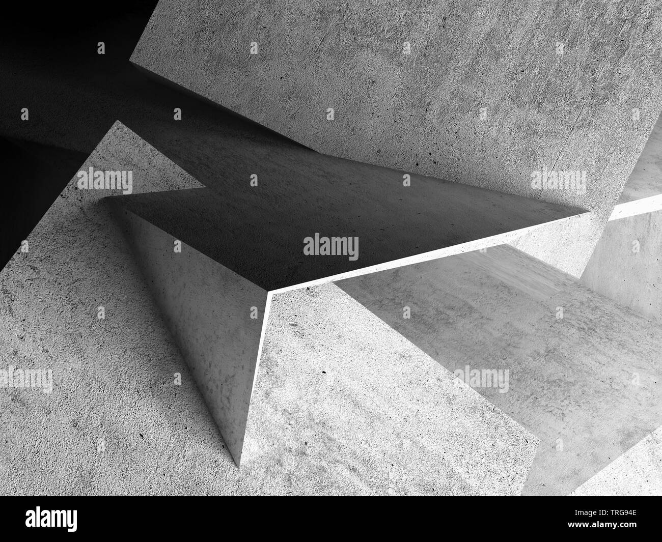 Abstract background with rough concrete structures. 3d render ...