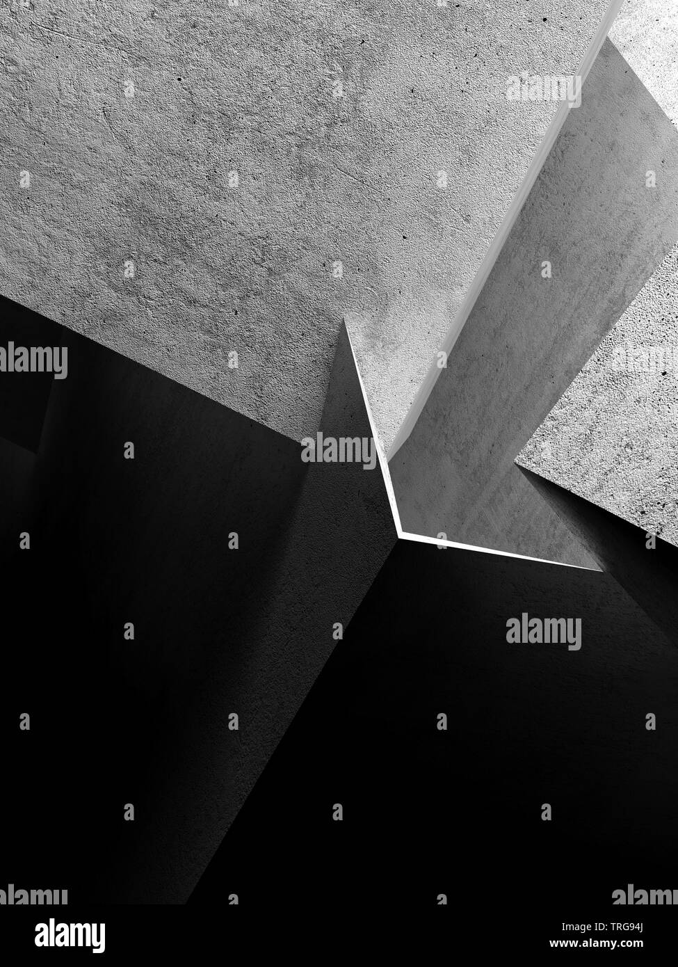 Abstract rough gray concrete structures, vertical background. 3d render ...