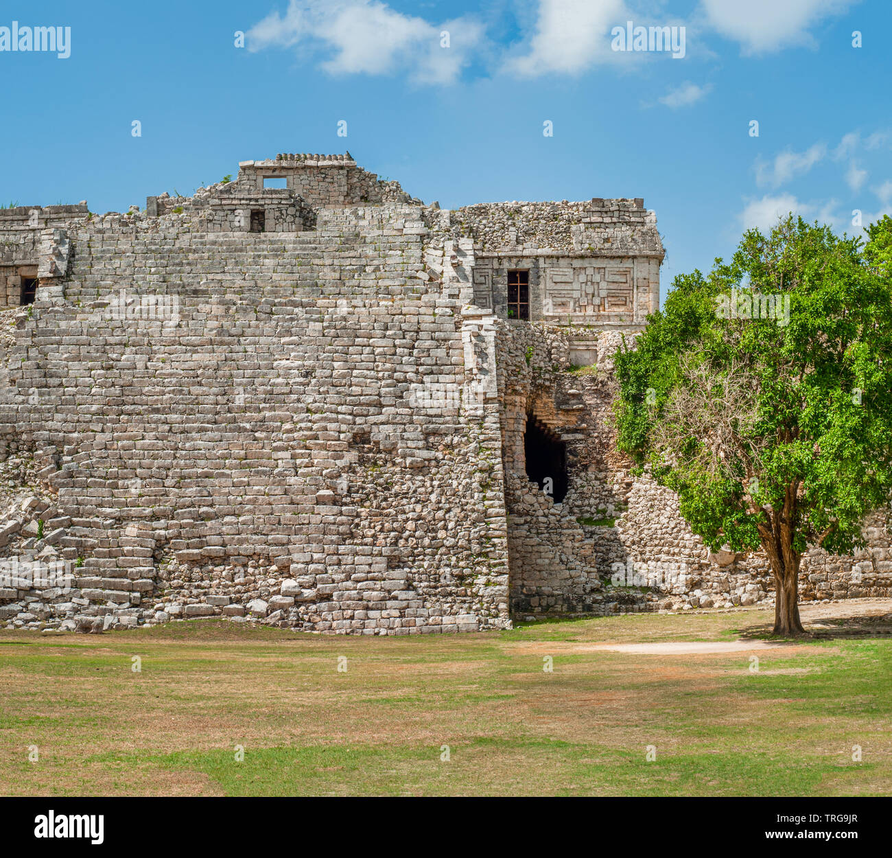 Remains of an ancient Mayan Pyramid, taken in the archaeological area ...