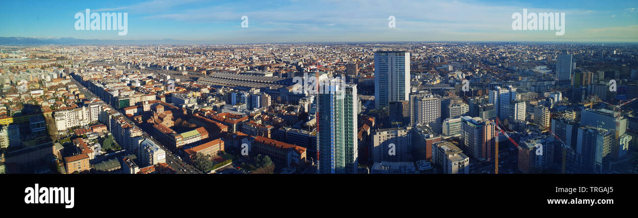 Milan city view from drone hi-res stock photography and images - Alamy