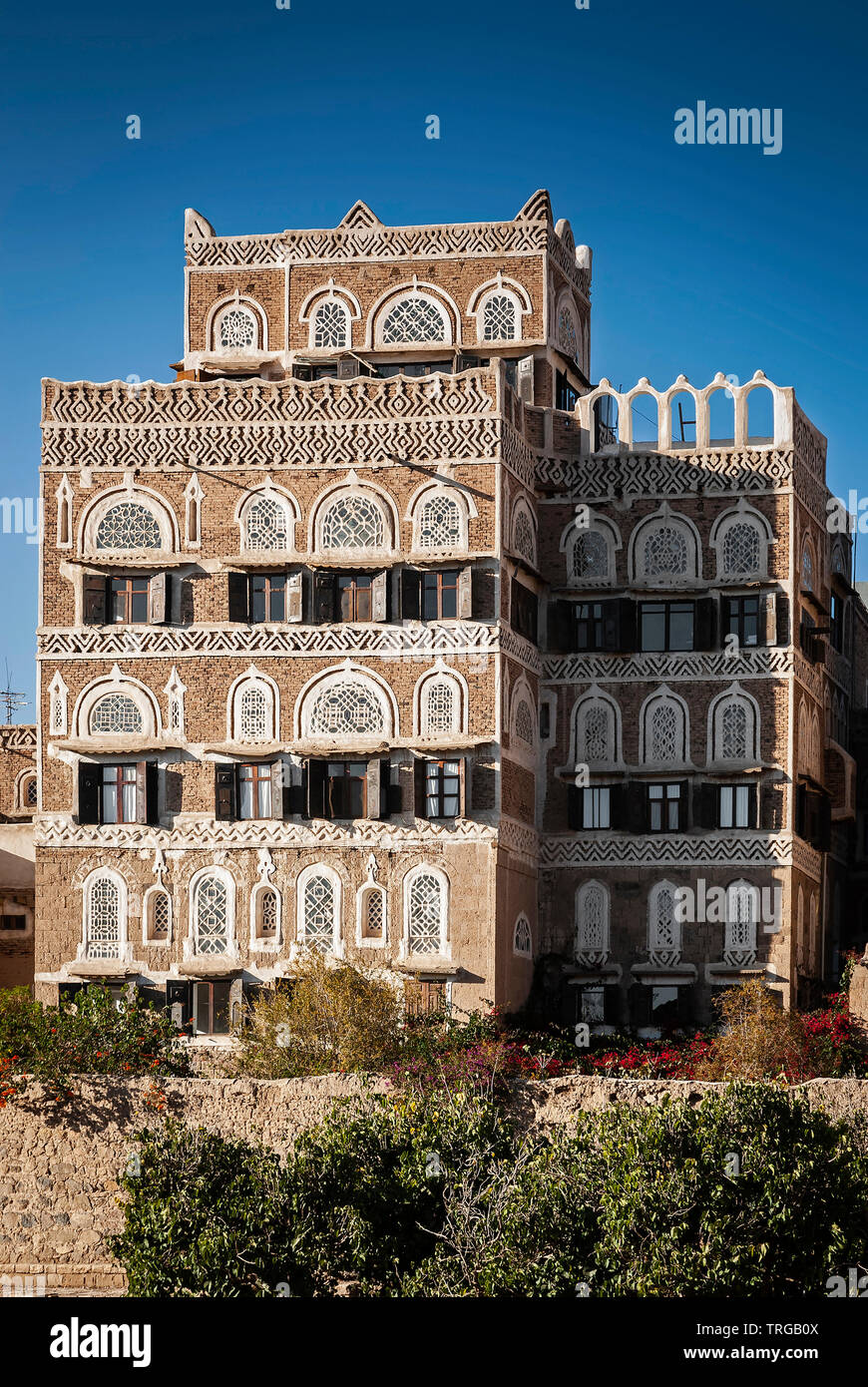 famous traditional architecture heritage buildings view in sanaa city ...