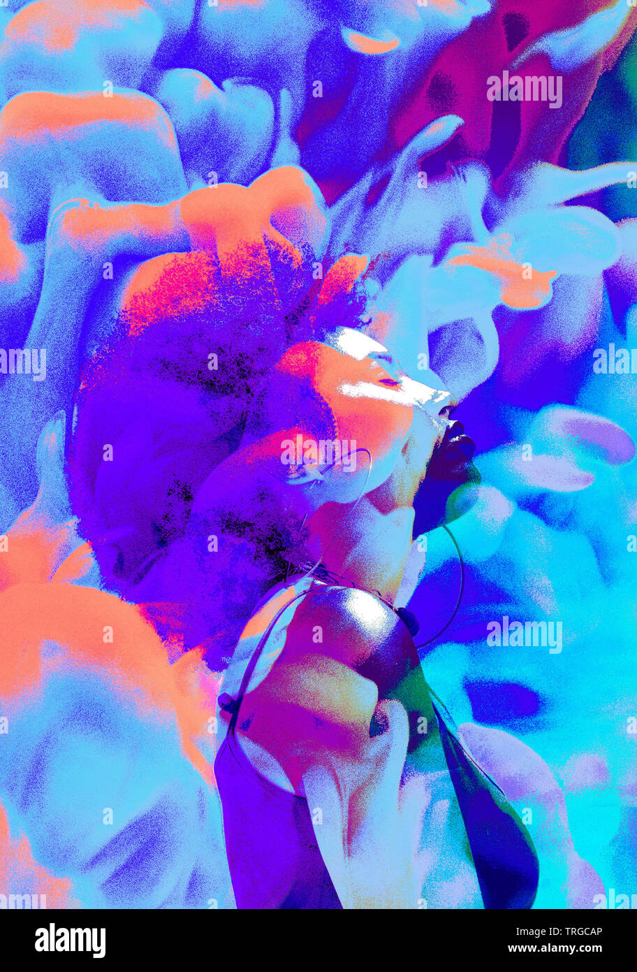 Burst of colour hair hi-res stock photography and images - Alamy