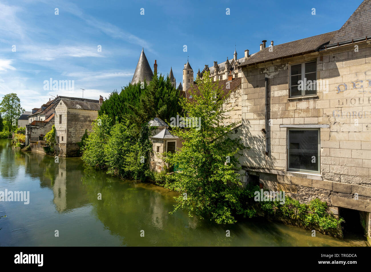 River Indre at Royal city of Loches, Indre et Loire, Centre Val de ...