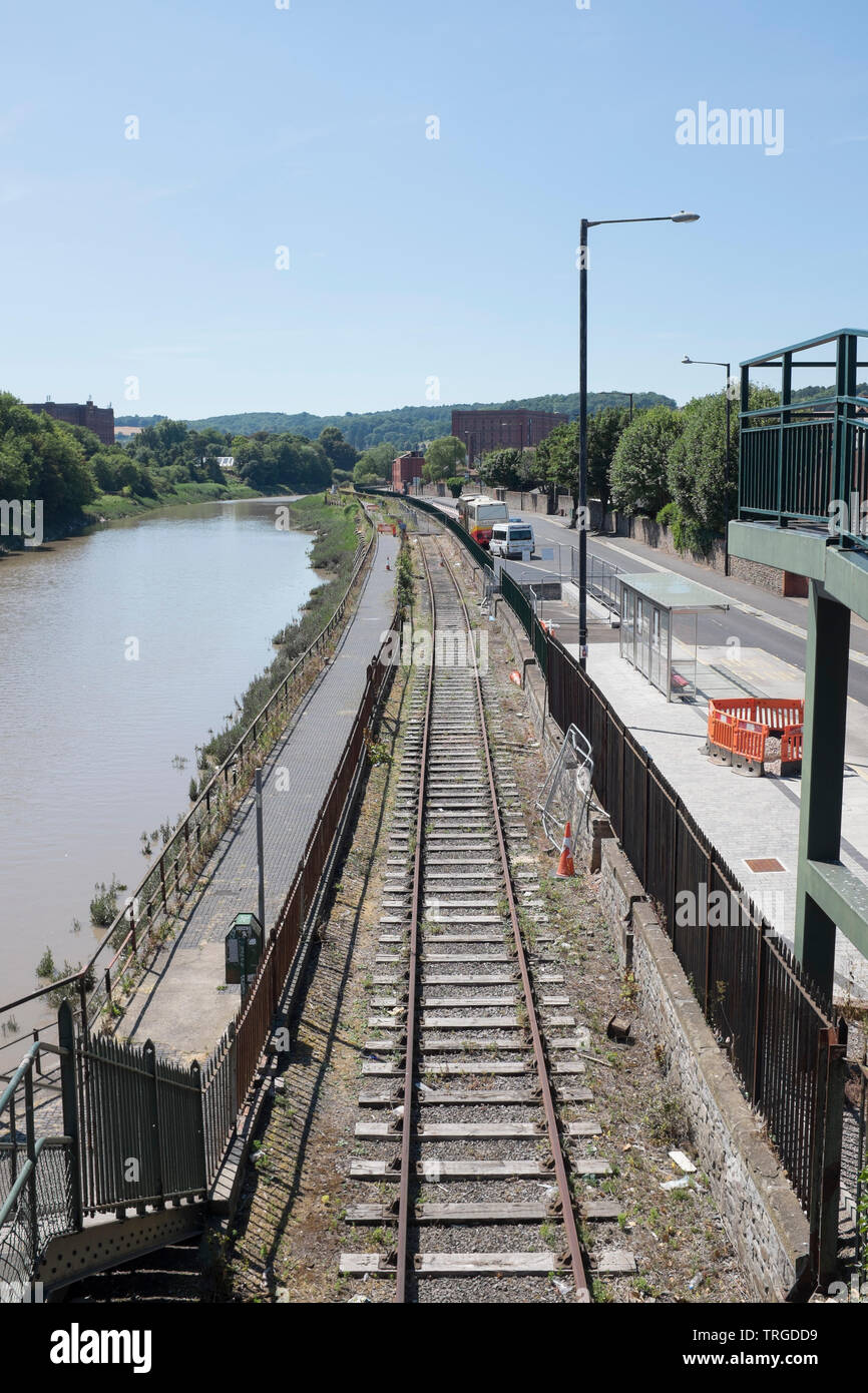 Chocolate Path and Railway Track Bristol England Stock Photo - Alamy
