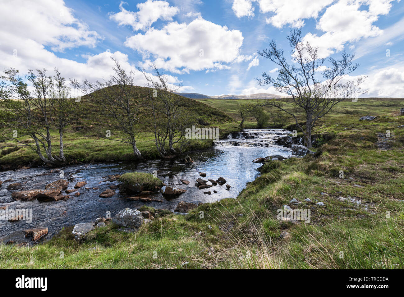 Small waterfalls on the River Vagastie flowing through Strath Vagastie ...