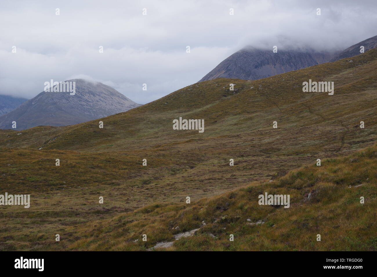 Beinn na Caillich, Red Cuillin Hills under a Cloudy Autumn Sky. Isle of ...