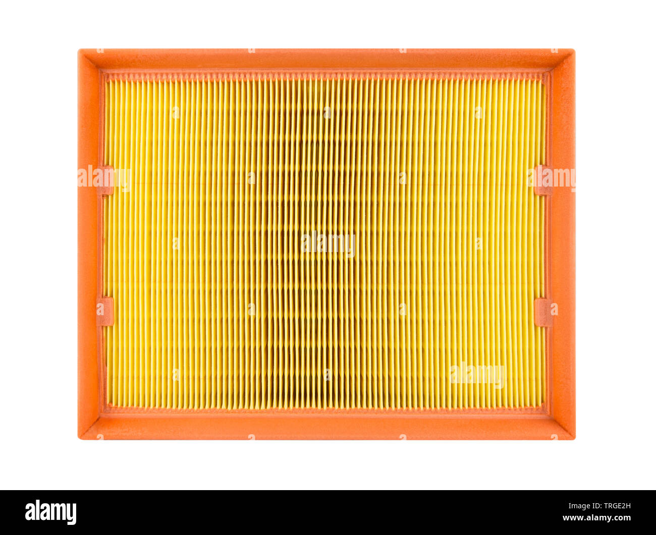 Rectangular air filter for the car, isolated on a white background with ...